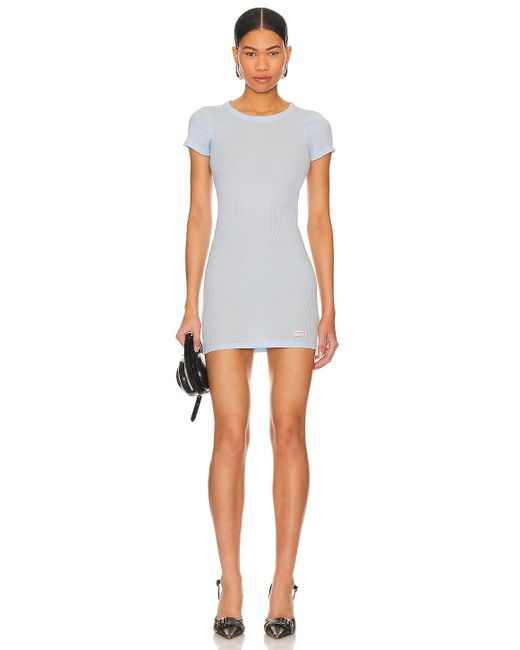 Alexander Wang Short Sleeve Crewneck Dress In White Lyst