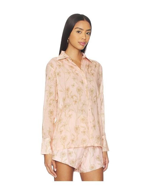 Karina Grimaldi Coral Print Blouse in Natural | Lyst UK