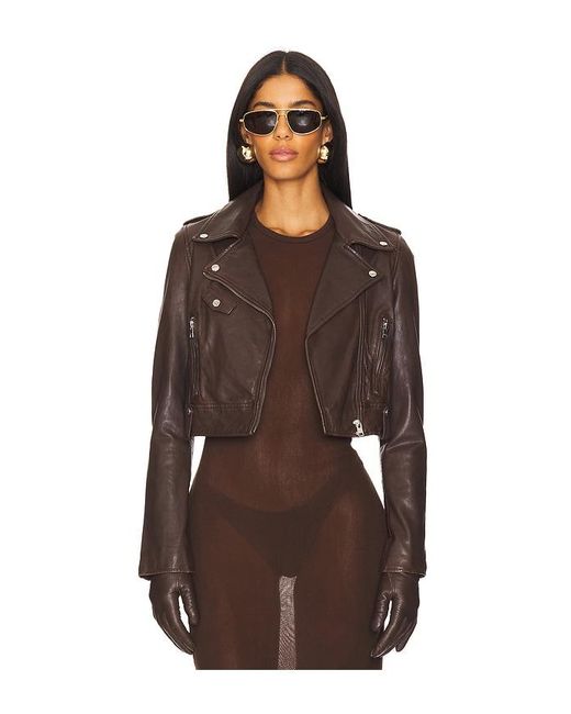 Lamarque Ciara Biker Jacket in Brown | Lyst