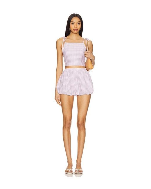 MORE TO COME Teigan Short Set in Purple | Lyst