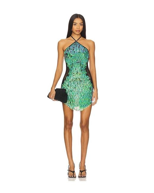 Kim Shui Sequin Mini Dress in Green | Lyst UK