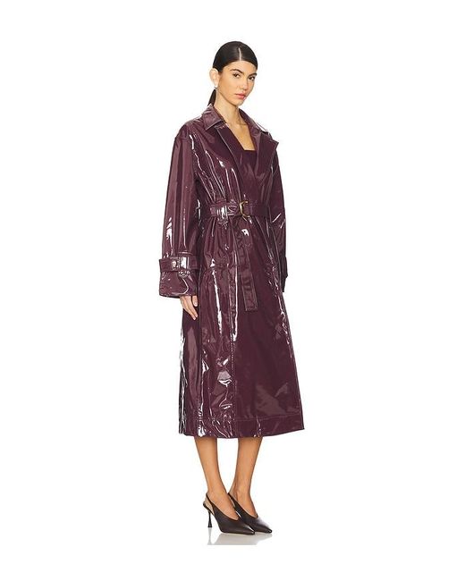 Aje. Faux Patent Leather Trench Coat in Red | Lyst