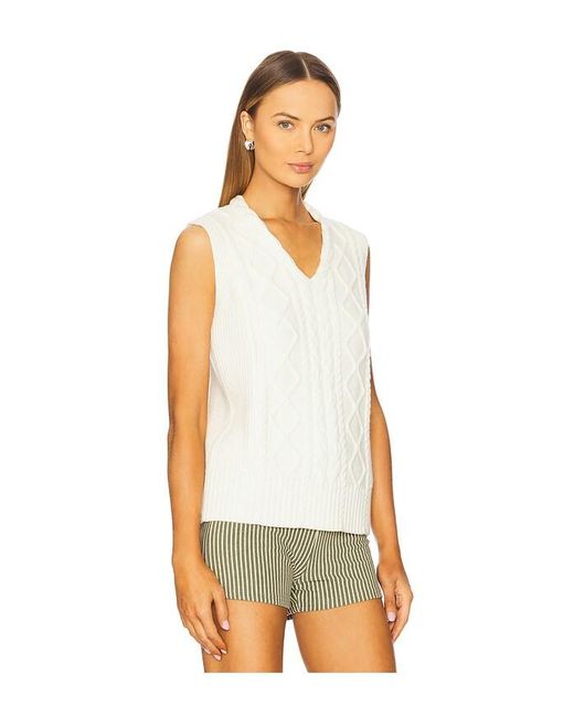 Varley Kay Cable Knit Vest in White | Lyst UK