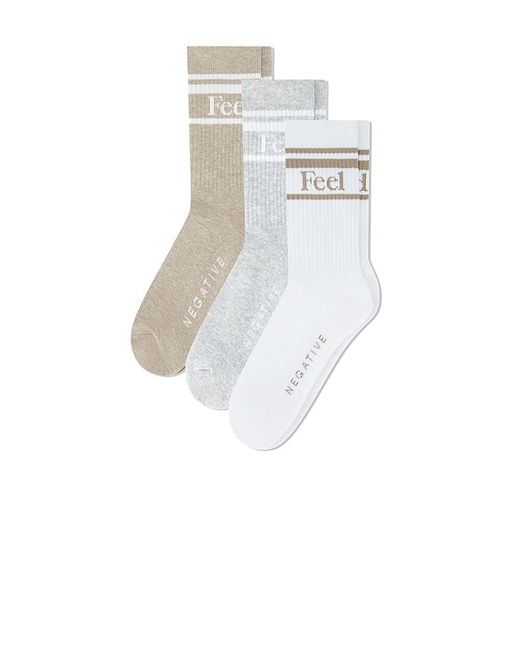 Negative Underwear Feel Good Varsity Sock 3 Pack in White | Lyst UK