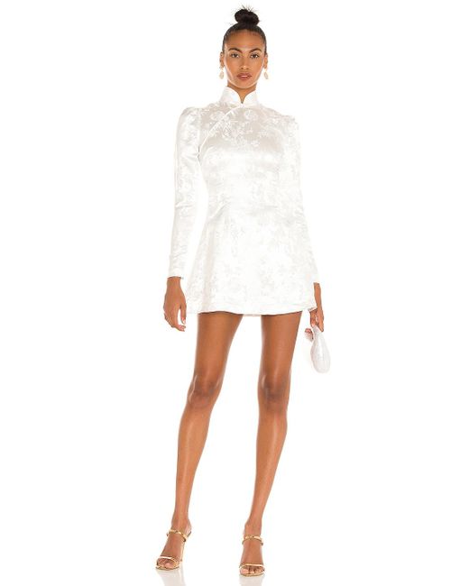 SAU LEE Joyce Chinese Jacquard Mini Dress in White | Lyst
