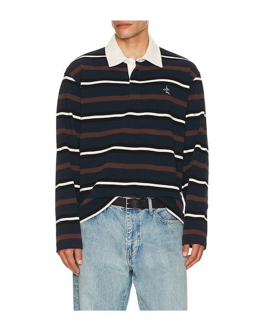 Le PÃ¨re Le Pere Long Sleeve Rugger in Blue for Men | Lyst UK