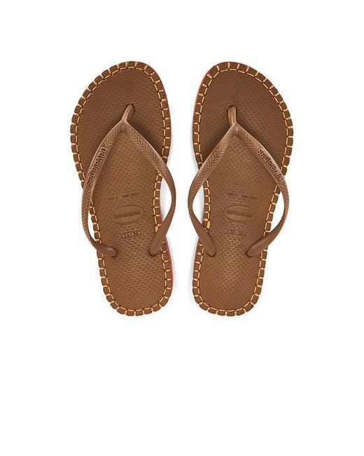Havaianas Slim Flatform Loop Flip Flop in Brown | Lyst