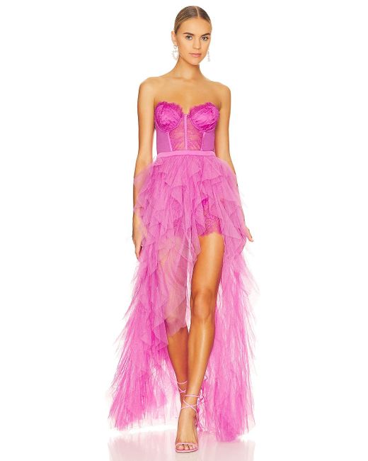 For Love & Lemons X Revolve Bustier Gown in Pink | Lyst