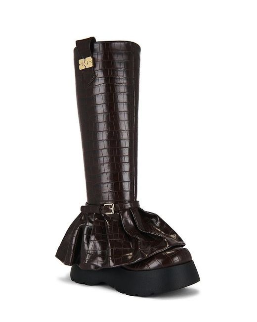 Ganni Kat Platform Boot in Black | Lyst UK