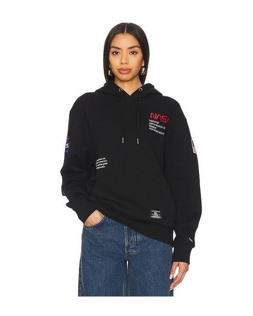 Alpha Industries Nasa Worm Logo Hoodie in Black | Lyst