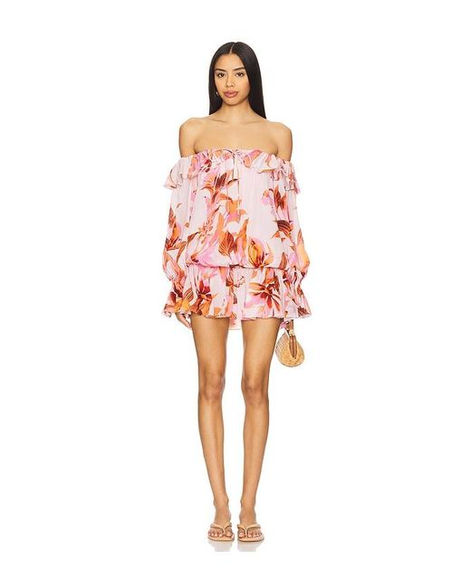 Rococo Sand Off Shoulder Mini Dress in Red | Lyst