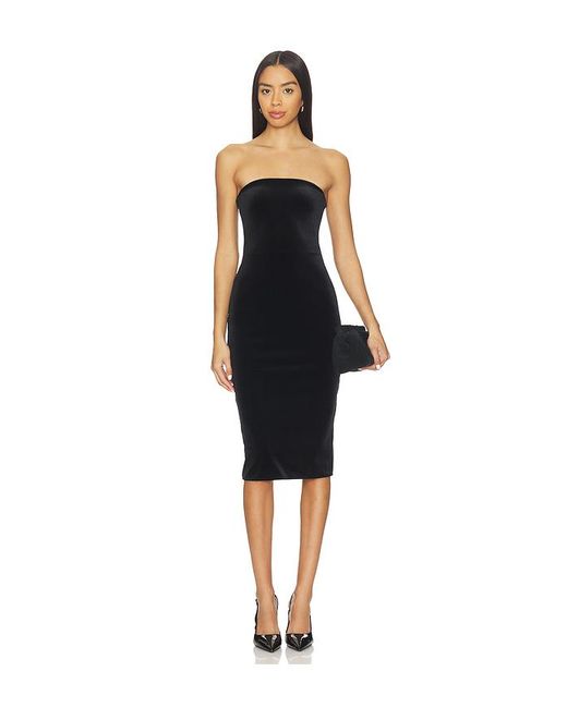Commando Velvet Strapless Midi Dress in Black | Lyst UK