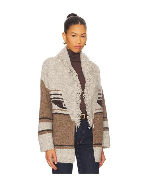 Autumn Cashmere Southwest Fringed Shawl Collar Throw Jacket in Natural ...