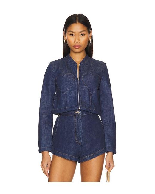 Fiorucci Double Heart Denim Jacket in Blue | Lyst