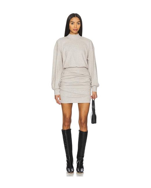 Susana Monaco Fleece Mock Gathered Dress in White | Lyst UK