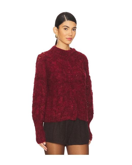 Ayni Fuzzy Alpaca Cardigan in Red | Lyst
