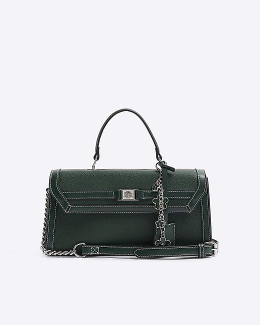 River Island Cross Body Top Handle Bag in Green | Lyst