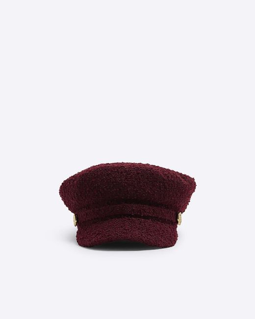 River Island Boucle Baker Boy Hat in Purple | Lyst