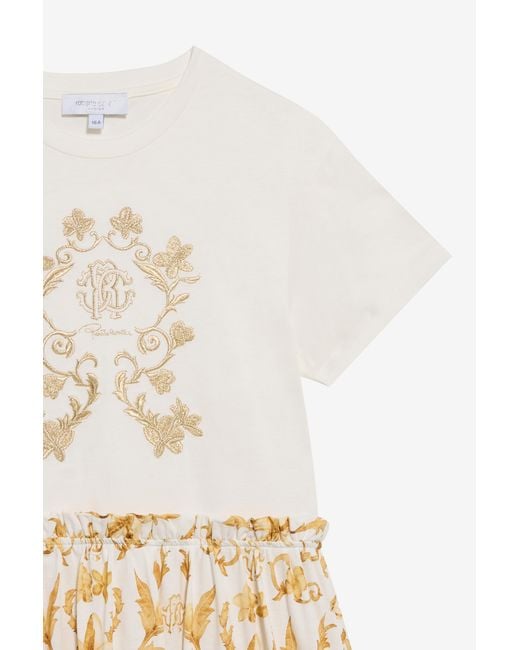 Roberto Cavalli Arabesque Print Dress in White | Lyst UK