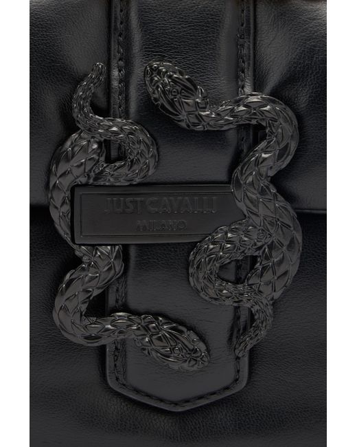 Roberto Cavalli Small Crossbody Bag With Mirror Snake in Black | Lyst