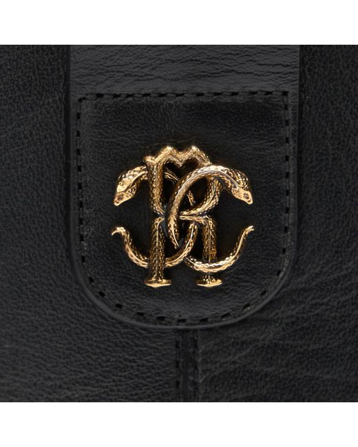 Roberto Cavalli Ankle Boots With Monogram Mirror Snake in Black | Lyst