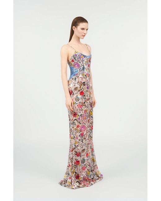 Roberto Cavalli Abitolungo Silk Dress in White | Lyst UK