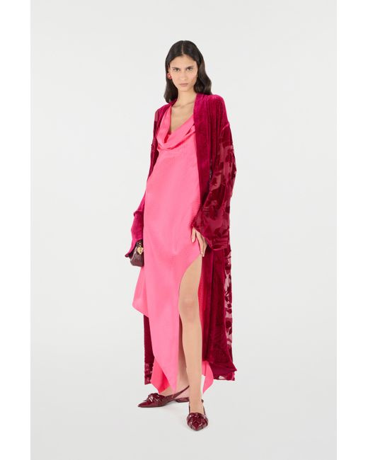 Roberto Cavalli Robe With Rose And Python Pattern in Red | Lyst