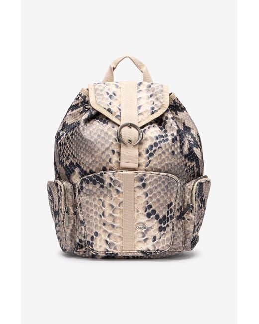 Roberto Cavalli Napoli Python Backpack in Grey | Lyst UK