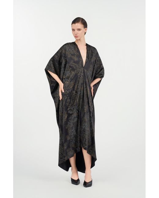 Roberto Cavalli Ornamental Silk Kaftan in Black | Lyst UK