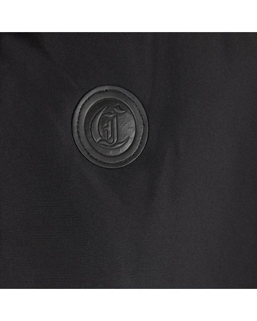 Roberto Cavalli High-Neck Puffer Jacket With Jc Monogram in Black | Lyst