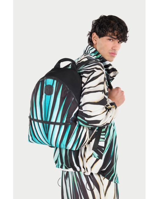 Roberto Cavalli Ray Of Sea Print Backpack in Blue for Men | Lyst