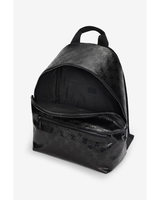 Roberto Cavalli Backpack With All-Over Mirror Snake Monogram in Black ...