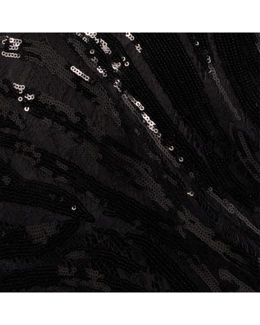 Roberto Cavalli See-Through Dress With Sequined Zebra Pattern in Black ...