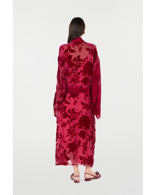 Roberto Cavalli Robe With Rose And Python Pattern in Red | Lyst