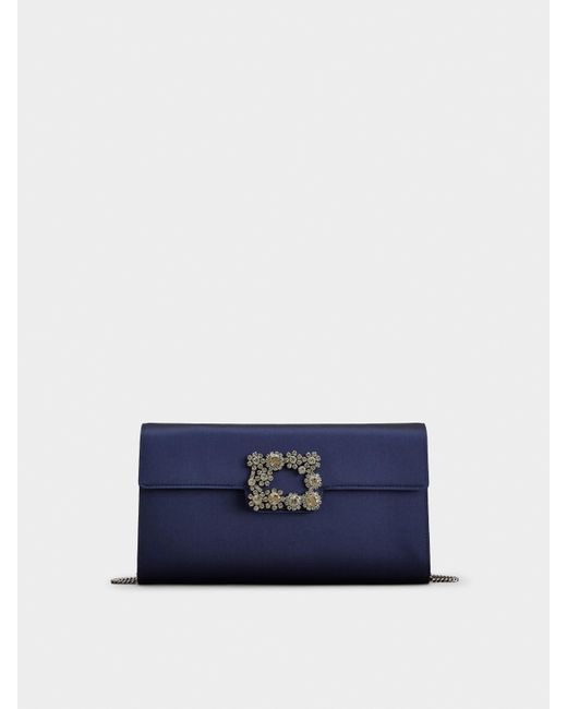 Roger Vivier Efflorescence Clutch in Blue | Lyst UK