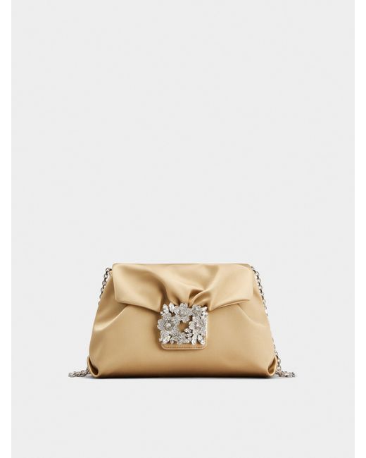 Roger Vivier Efflorescence Mini Clutch In Natural Lyst