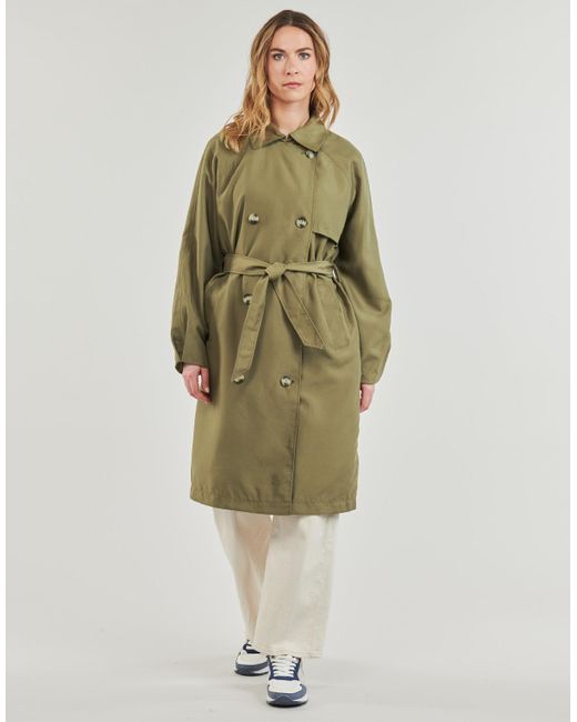 Vero Moda Trench Coat Vmdoreen in Green | Lyst UK