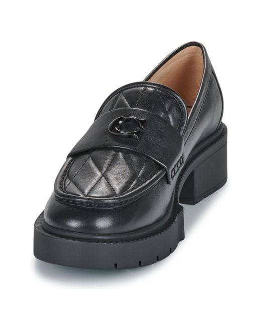 COACH Loafers / Casual Shoes Leah Quilted Leather Loafer in Blue | Lyst UK