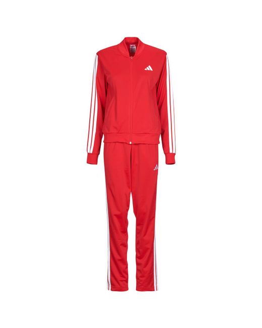 adidas Tracksuits Essentials 3-stripes Track Suit in Red | Lyst UK