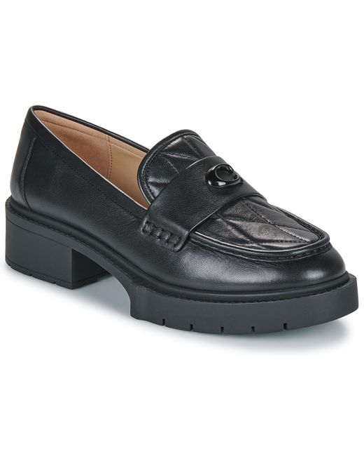 COACH Loafers / Casual Shoes Leah Quilted Leather Loafer in Blue | Lyst UK