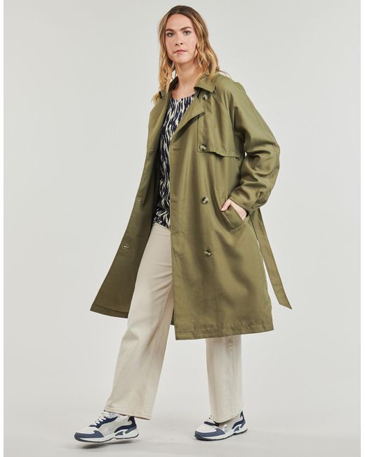 Vero Moda Trench Coat Vmdoreen in Green | Lyst UK