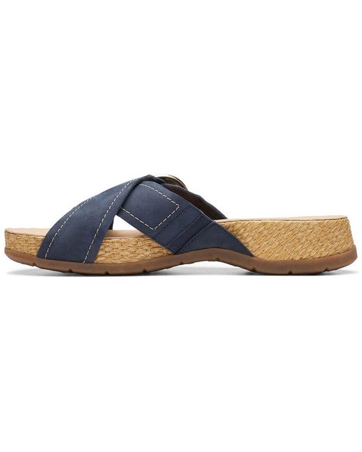 Clarks Reileigh May Leather Sandal in Blue | Lyst