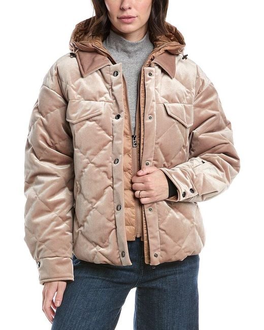 Bogner Vela Velvet Down Jacket in Brown | Lyst UK