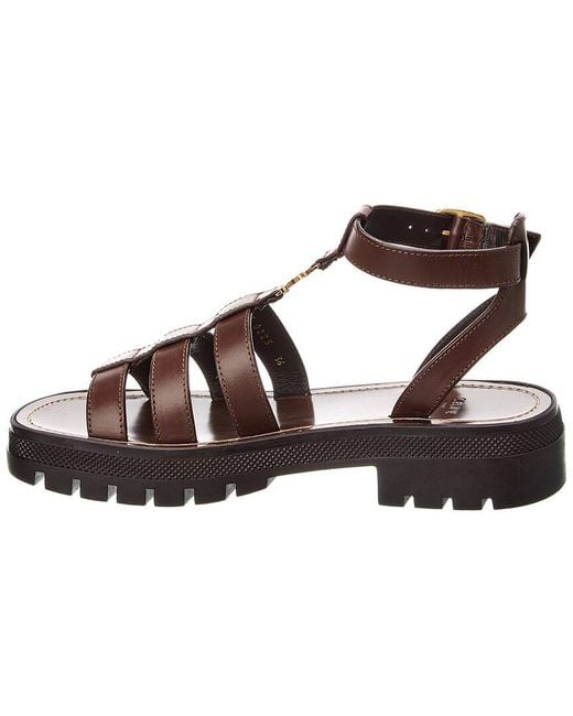 Celine Clea Leather Gladiator Sandal in Brown | Lyst