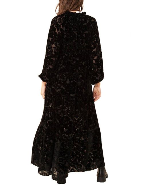 Hale Bob Silk-Blend Velvet Burnout Maxi Dress in Black | Lyst