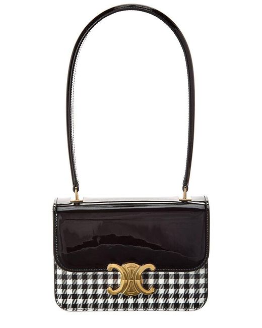 Celine Teen Garance Leather Shoulder Bag in Black | Lyst