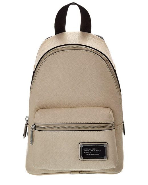 Marc Jacobs Small Leather Backpack in Natural | Lyst