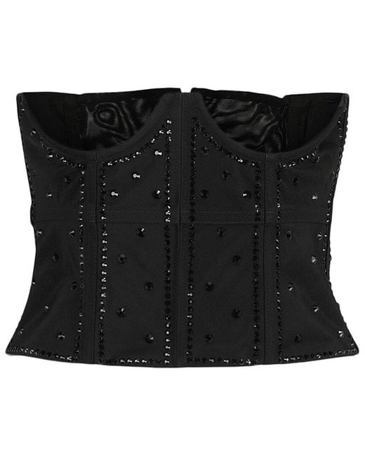 Gucci Sequin Embroidered Corset Top in Black | Lyst