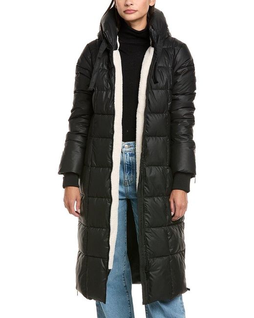 HUNTER Ireland Coated Longline Puffer in Black | Lyst