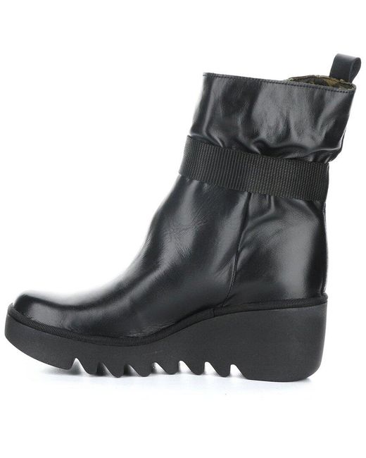 Fly London Blit Leather Boot in Black | Lyst